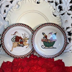 Santa's Spirit Dessert or Salad Plates Set of 4 by Debbie Mumm ...