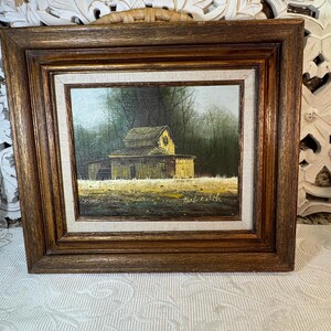 Vintage Oil Painting Rustic Barn ~ Herb Welch Original Oil Painting ...