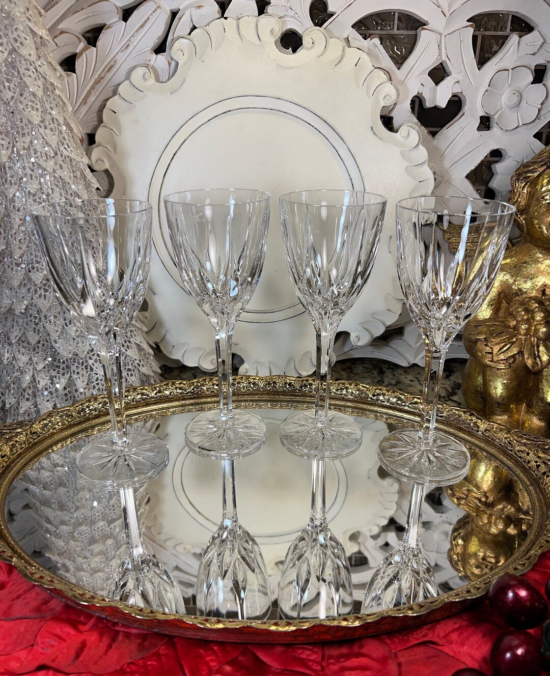 Mikasa Apollo Wine Glasses Set of 4 European Crystal Goblets Fine ...