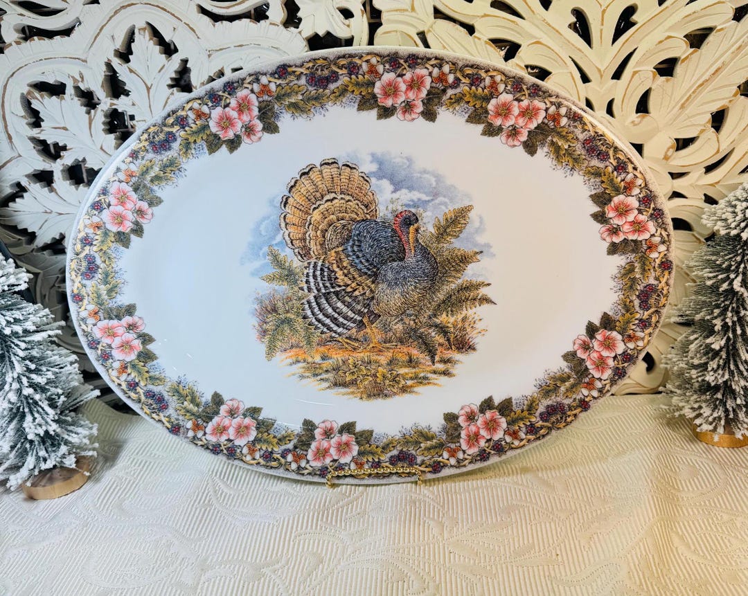 Extra Large 18" Churchill Queen’s Myott Factory Thanksgiving Turkey ...