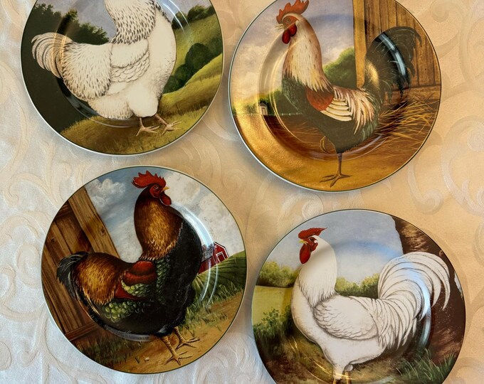 Rooster Plates Farmhouse Inspired Plates ~ Down on the Farm by David ...