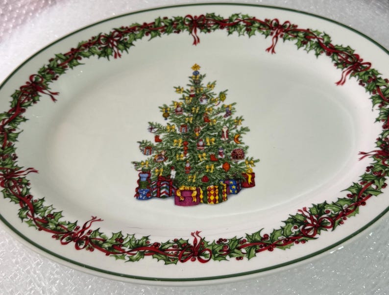 Vintage Christopher Radko Christmas Platter: Holiday Tree Dinnerware ...