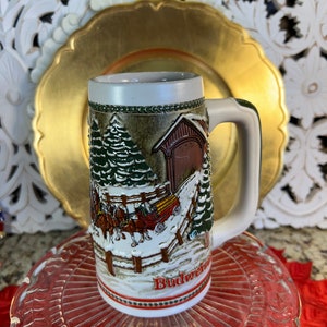 Vintage Christmas Beer Stein Vintage Budweiser Beer Mug Budweiser Beer ...