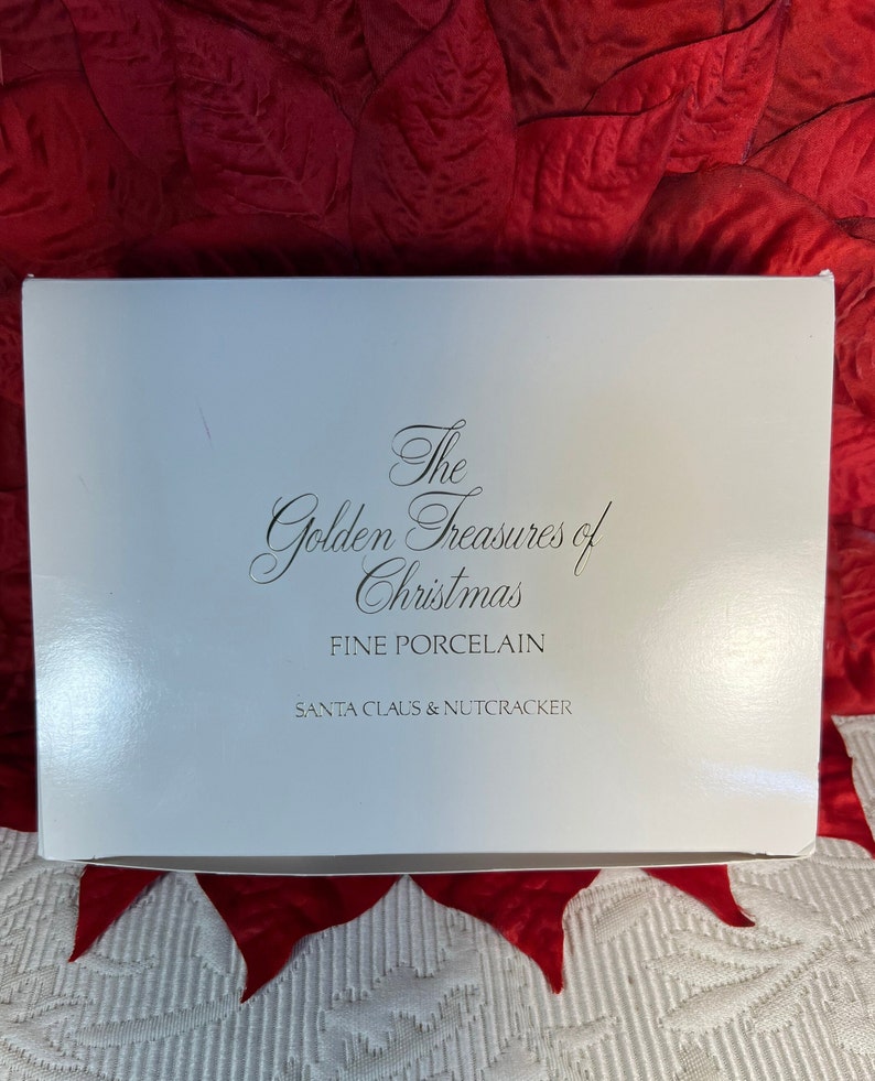 The Golden Treasures of Christmas Porcelain Ornaments Set of 2 ~ Santa ...