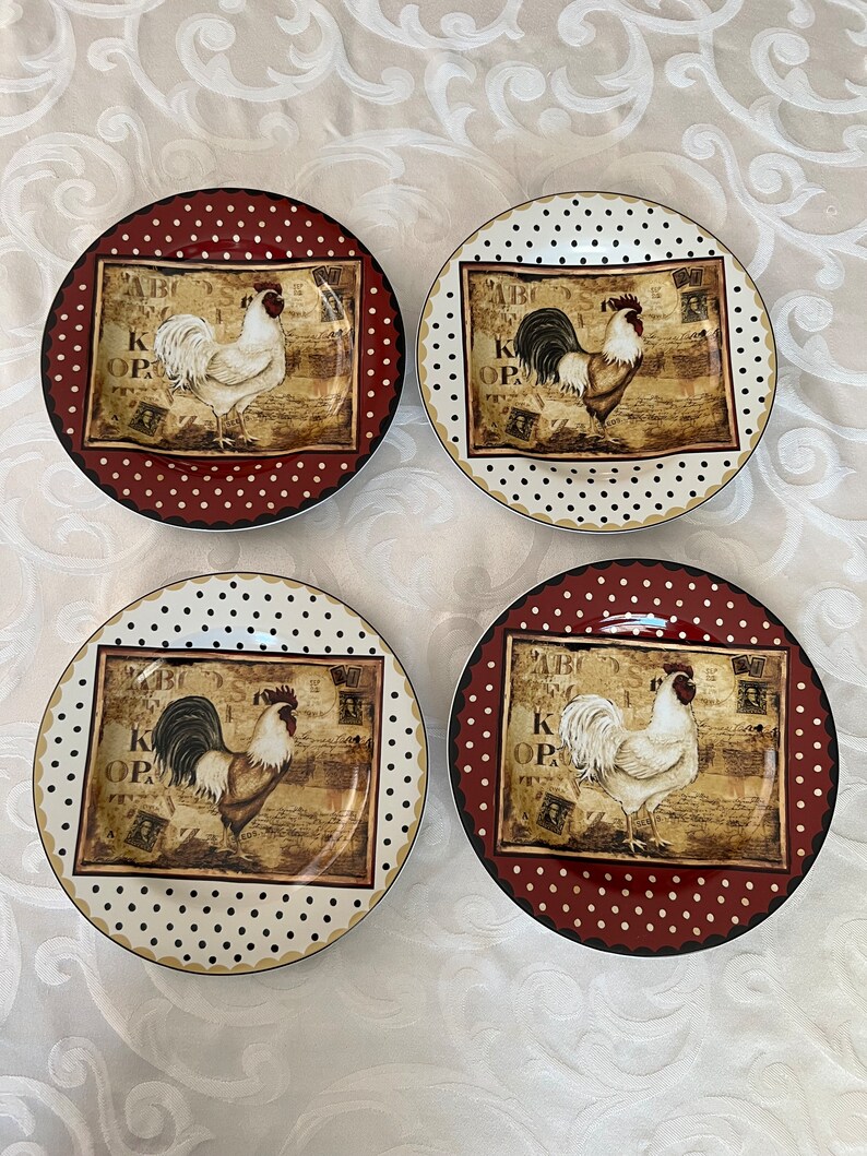 Rooster Plates Farmhouse Inspired Plates - Etsy