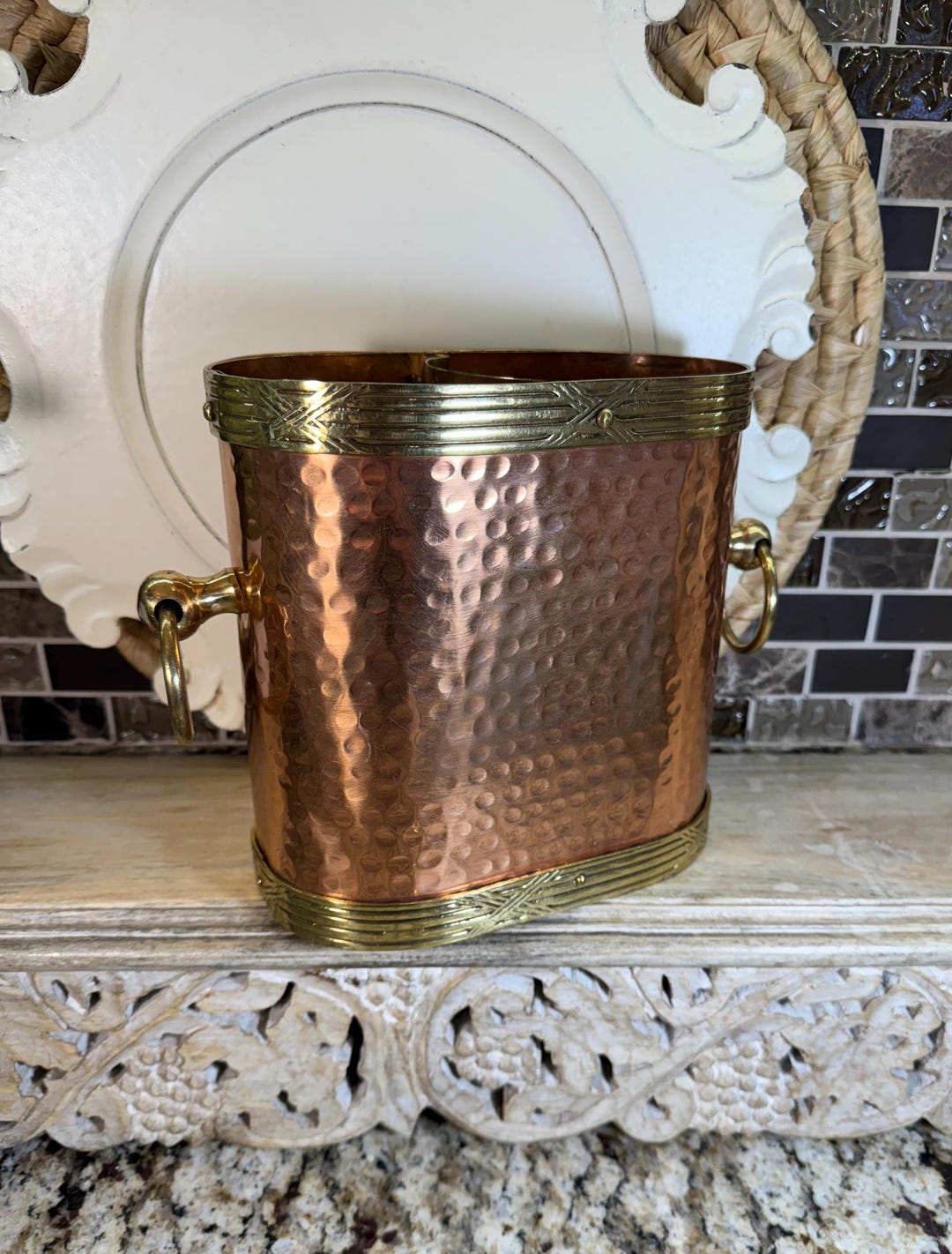 Vintage Hammered Copper Wine Chiller ~ Vintage Art Deco Copper and ...