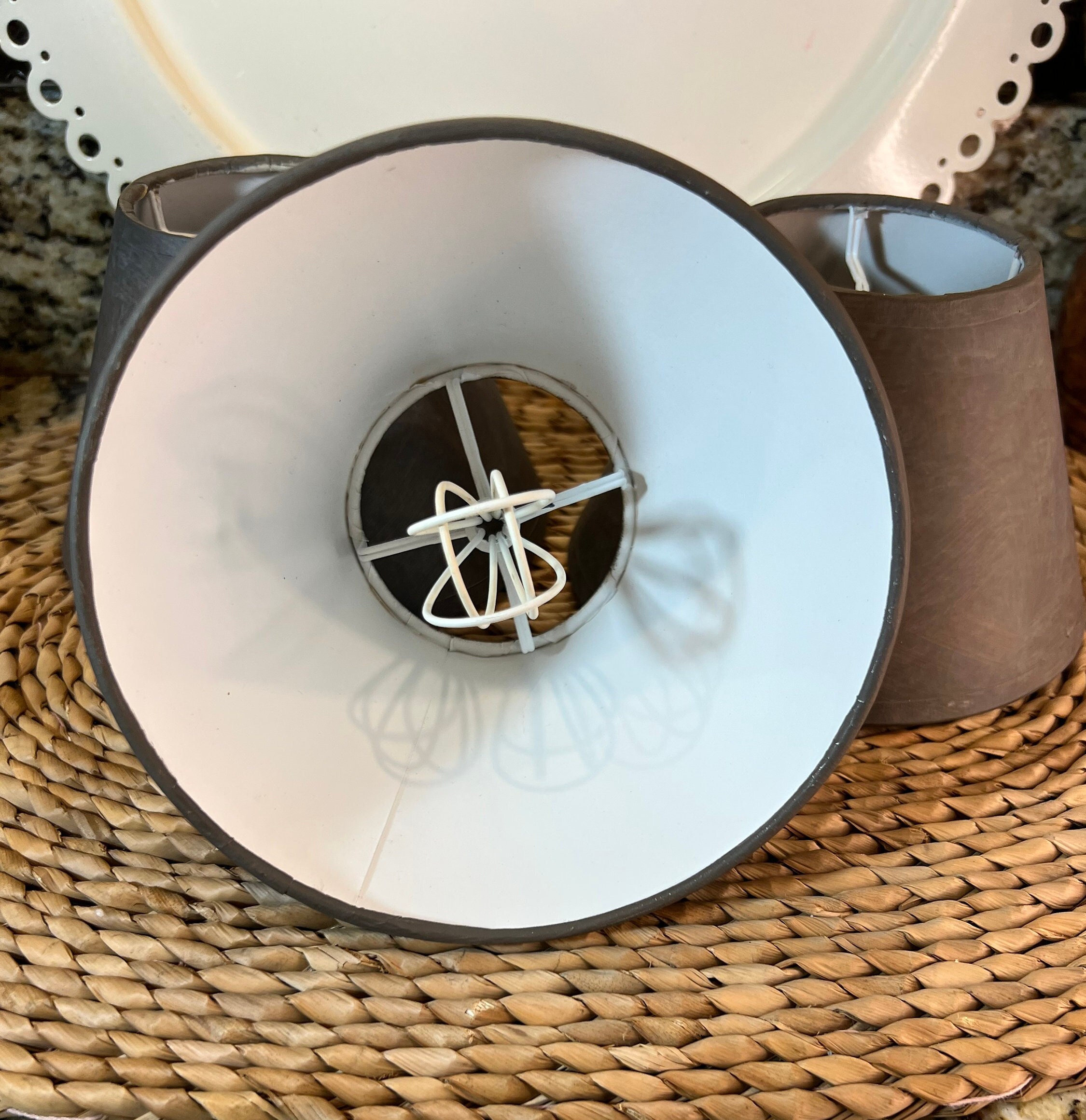 Mini Lamp Shades ~ Clip-on Mini Lamp Shades ~ Brown Paper Chandelier ...