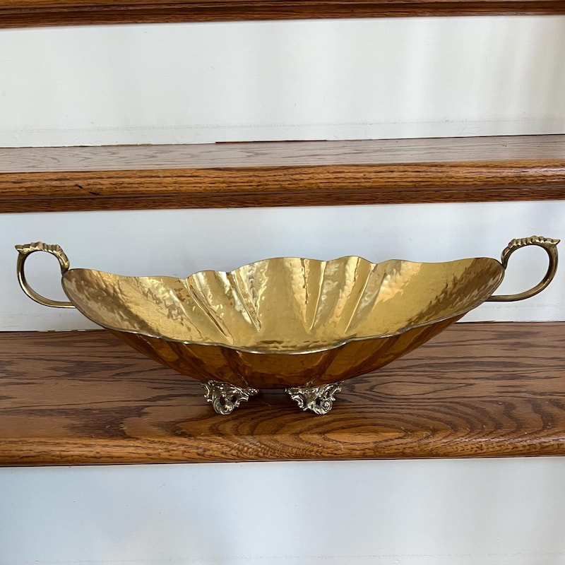 Solid Brass Large Bowl - Etsy
