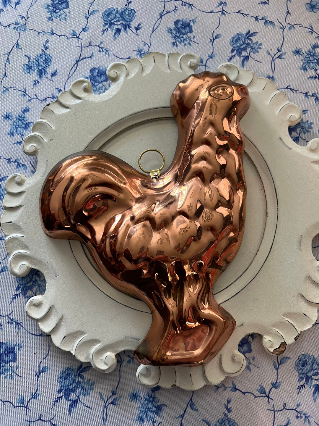 Vintage Copper Chicken Copper Rooster Jello Molds Cake Molds Copper ...