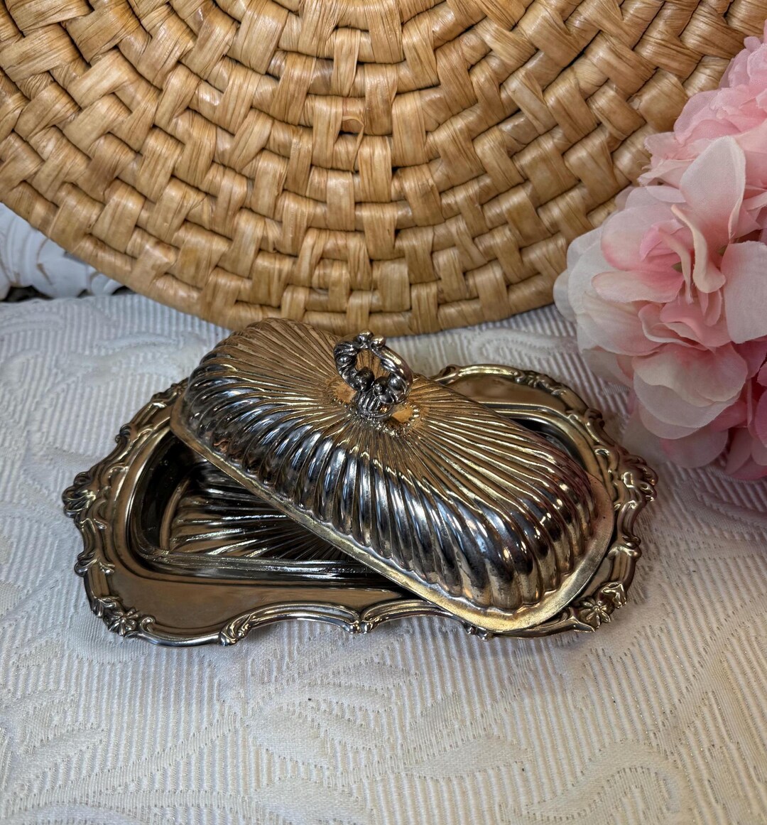 Vintage Silver Plate Covered Butter Dish Vintage Butter Dish Victorian ...