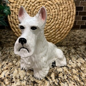 Vintage Scottie Schnauzer Dog Statue ~ White Scottie Dog ~ Capstan ...