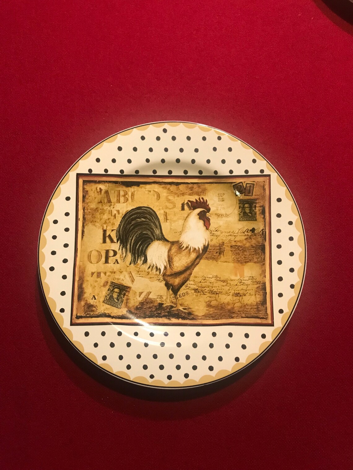 Rooster Plates Farmhouse Inspired Plates - Etsy