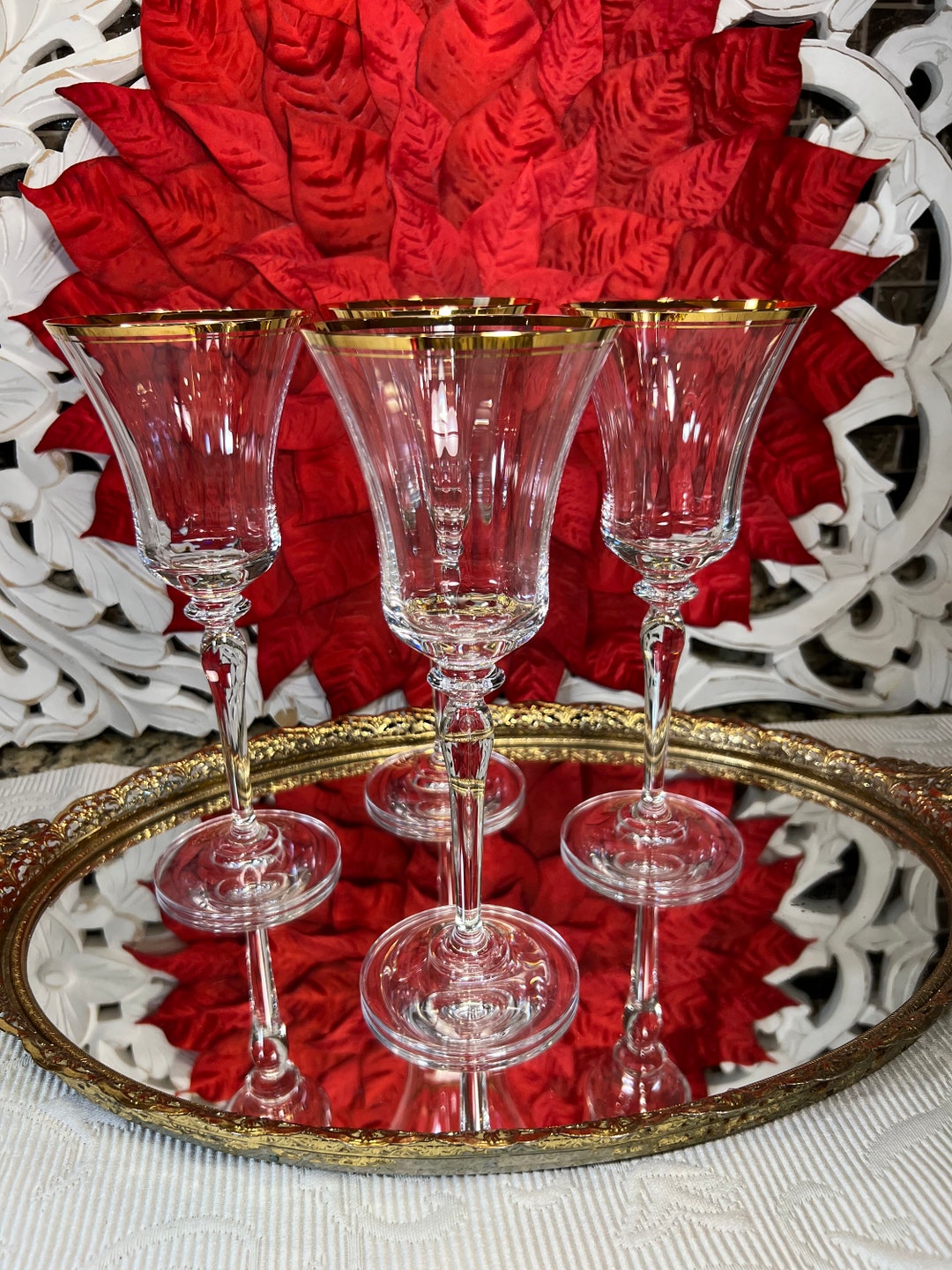 Mikasa Jamestown Crystal Wine Glasses ~ Set of 4 ~ Mikasa European ...