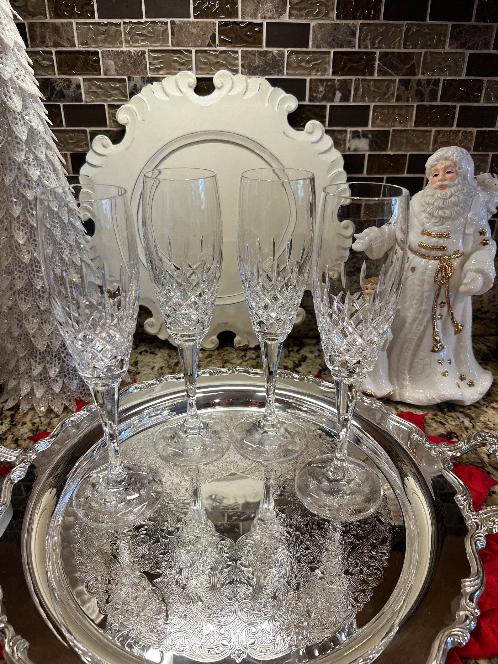 Mikasa Coventry Crystal Champagne Toasting Flutes Set of 4 - Etsy