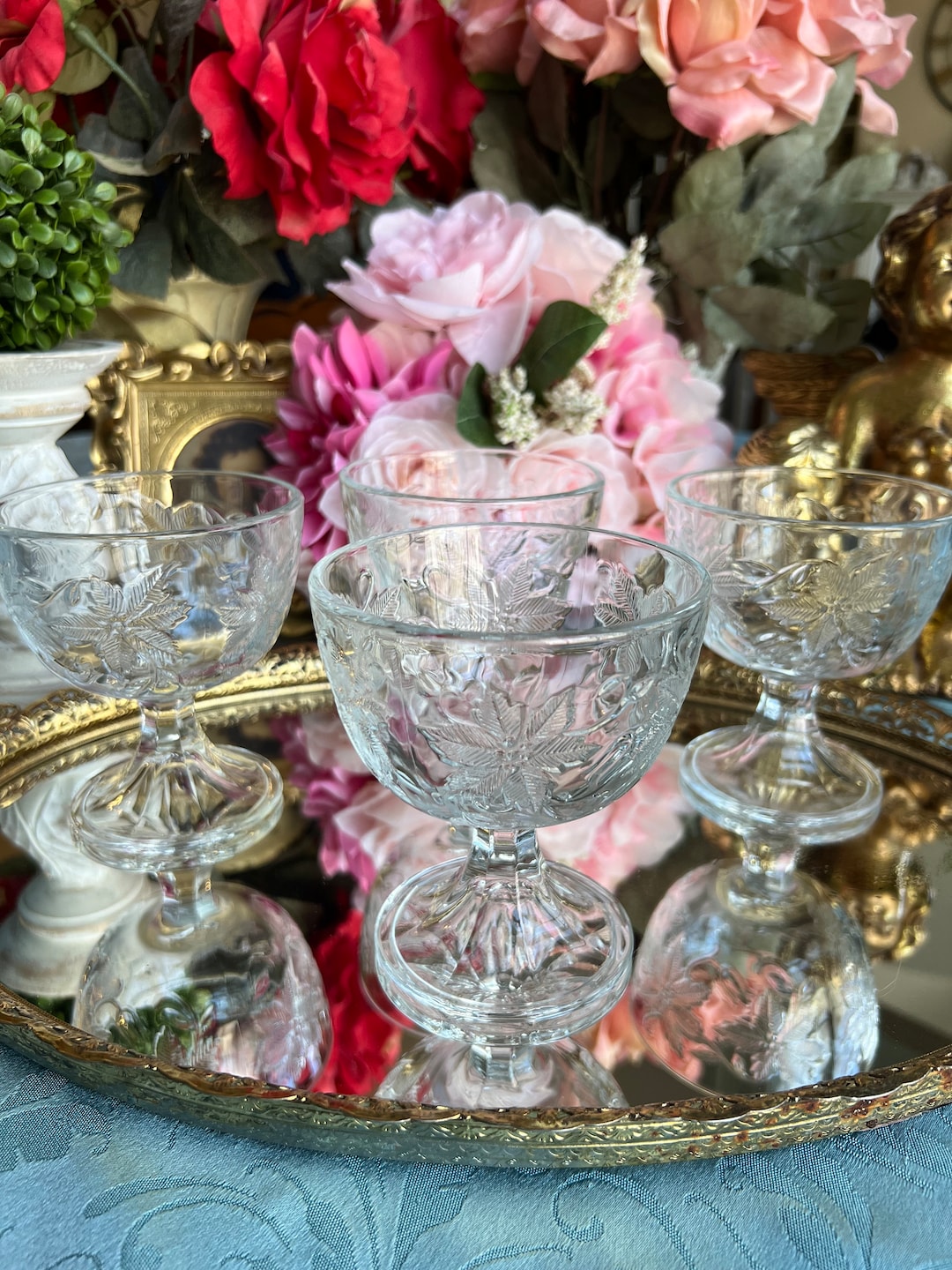 Princess House Fantasia Champagne Coupes ~ Fantasia Footed Dessert ...