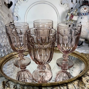 Libbey Duratuff Pink Gibraltar Glasses Set of 4 ~ Pink Duratuff Iced ...
