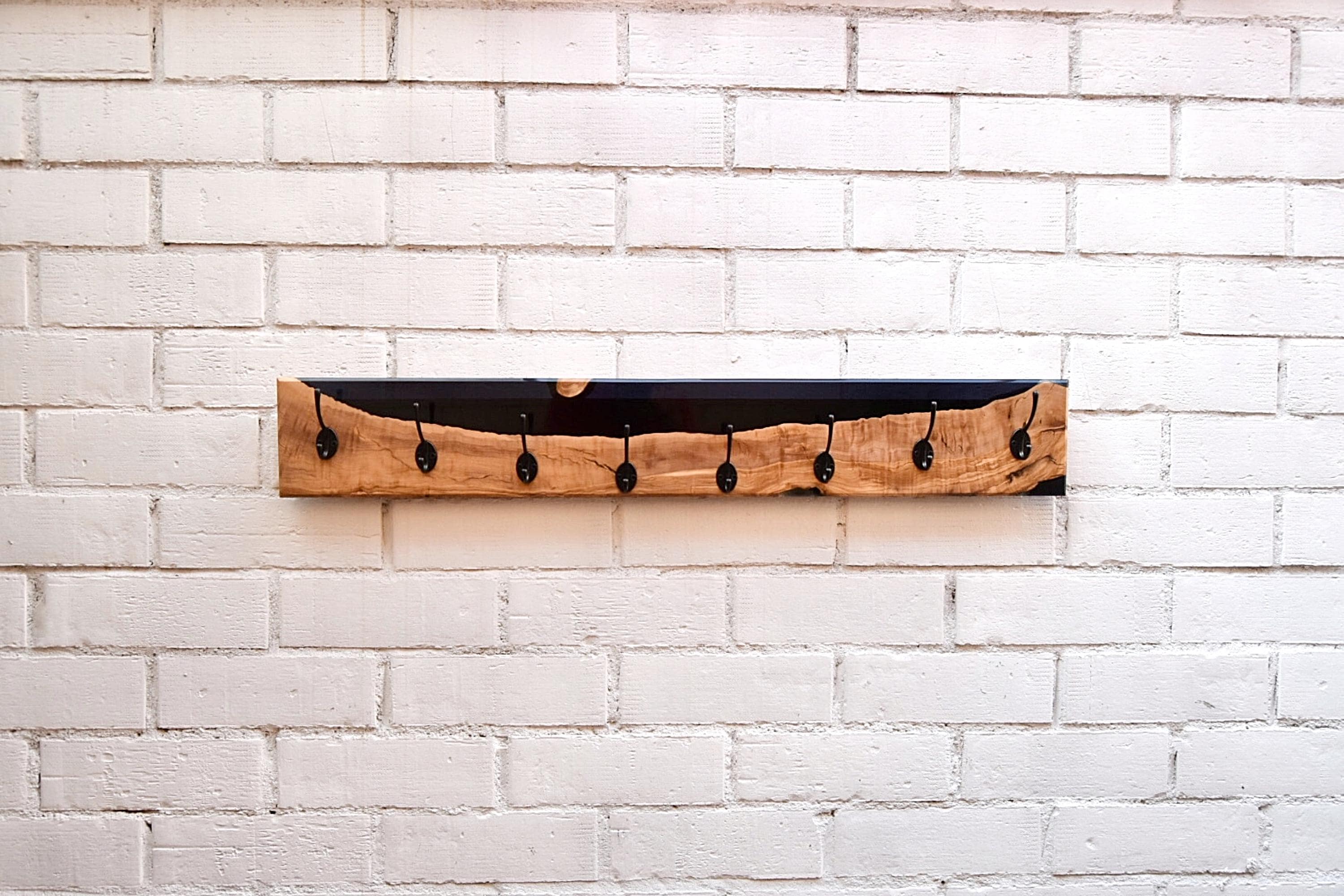 Wooden and Epoxy Resin Coat Rack, Epoxy Resin, Wood Coat Rack, Clothes ...