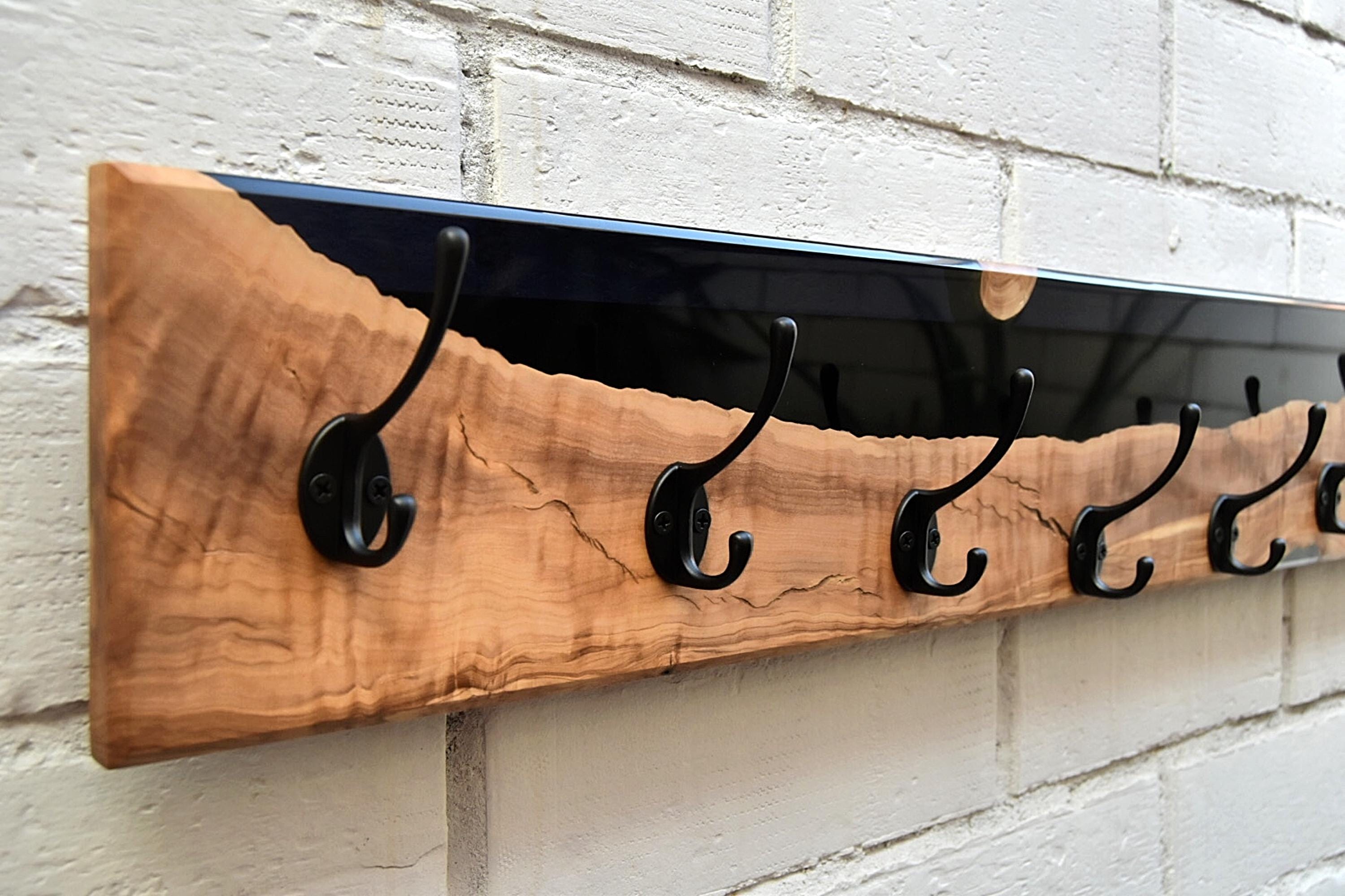 Wooden and Epoxy Resin Coat Rack, Epoxy Resin, Wood Coat Rack, Clothes ...