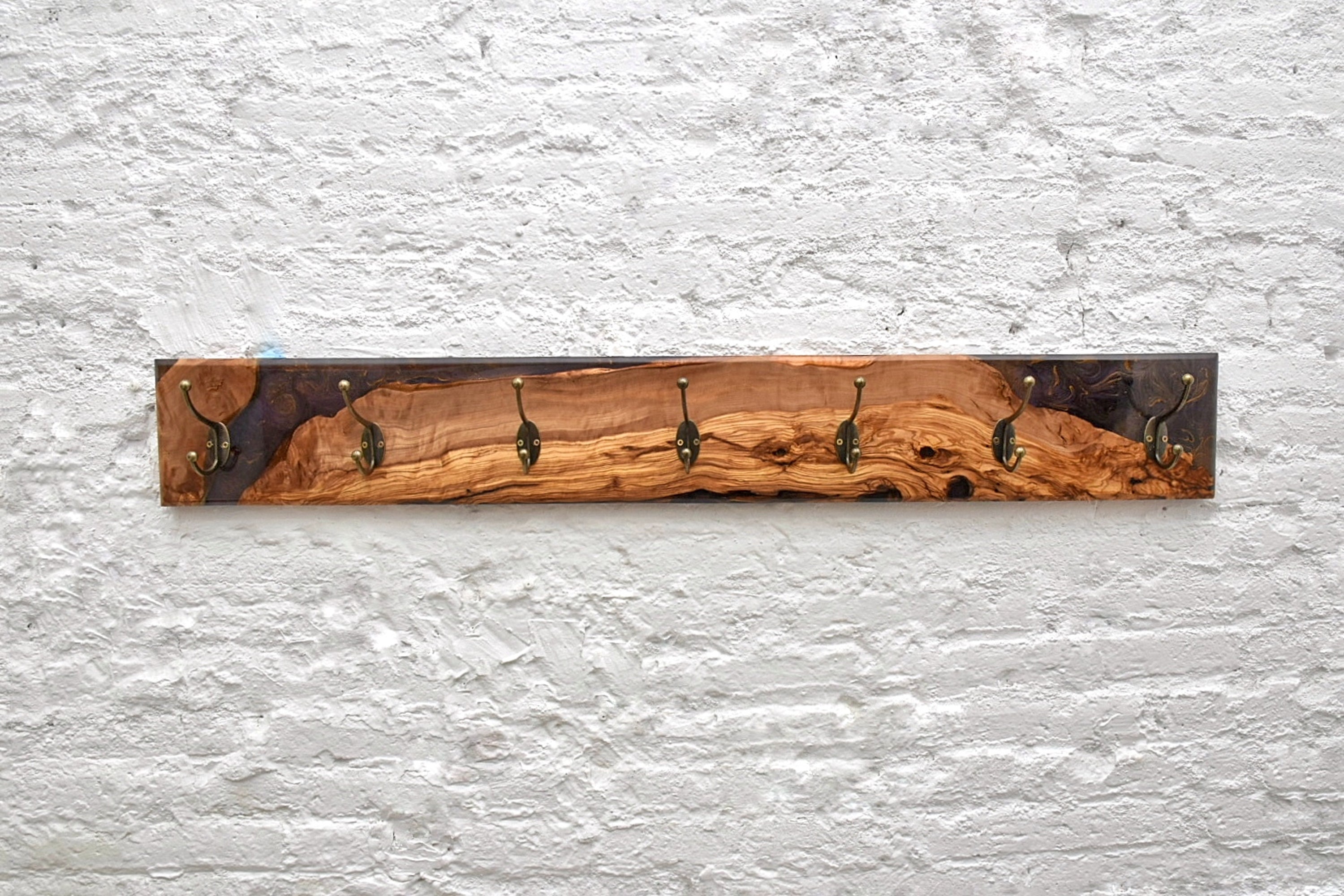 Wooden and Epoxy Resin Coat Rack, Epoxy Resin, Wood Coat Rack, Clothes ...