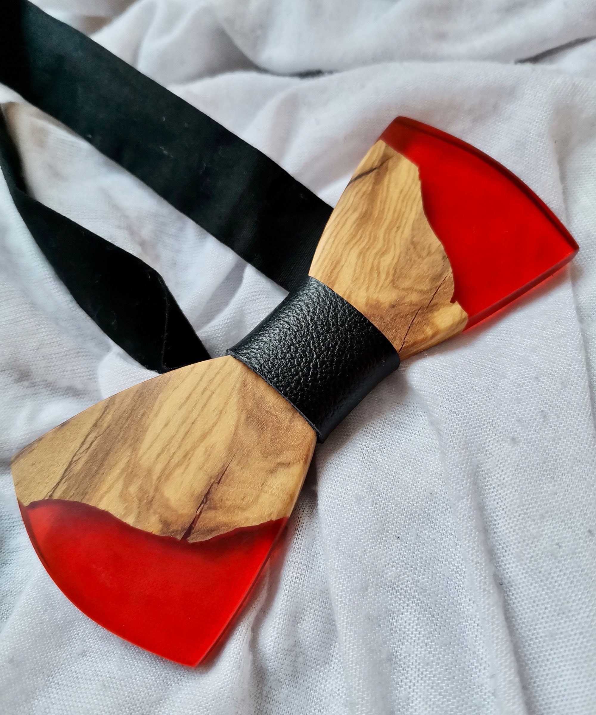 Unusual Bow Tie Made of Wood and Epoxy Resin, Unique Bow Tie, Original ...