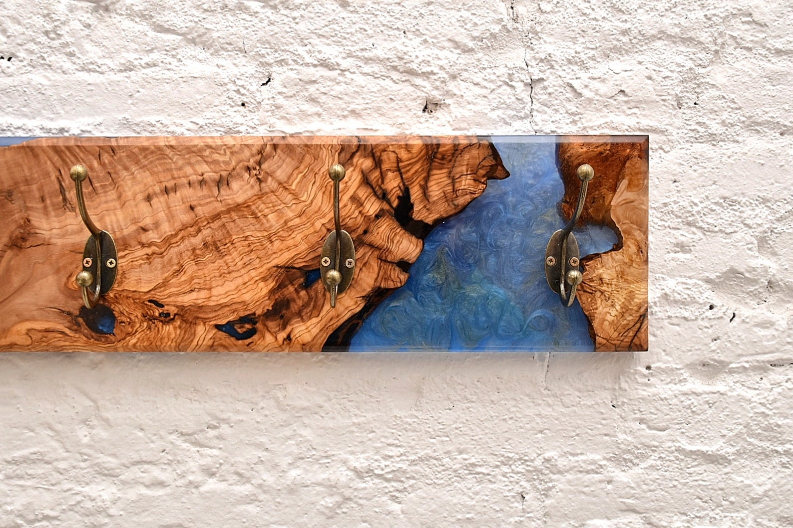 Wooden and Epoxy Resin Coat Rack, Epoxy Resin, Wood Coat Rack, Clothes ...