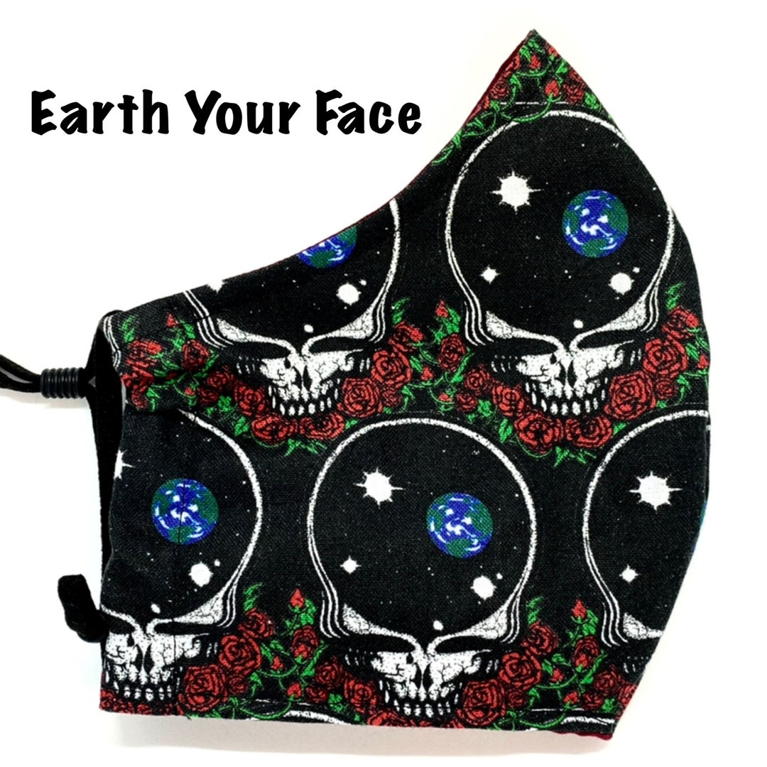 Grateful Dead Face Masks; Adult & Youth Sizes, Multiple Colors and ...