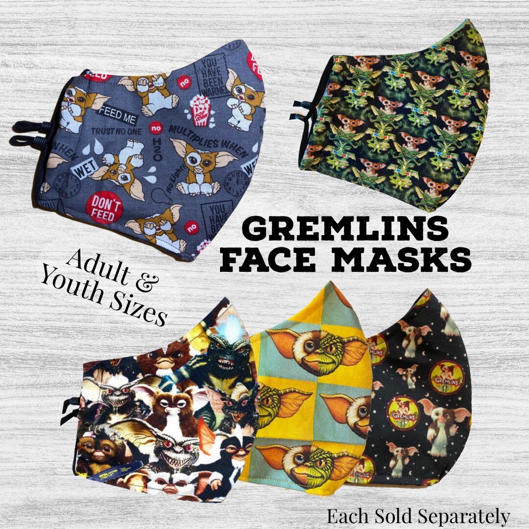 Gremlins E.T. 80s Movies Face Masks Gizmo Spike 1980s | Etsy