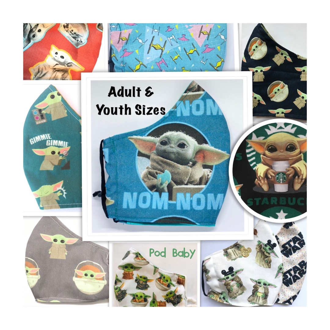Star Wars Baby Yoda Grogu Face Masks Various Pattern Choices, Adult ...