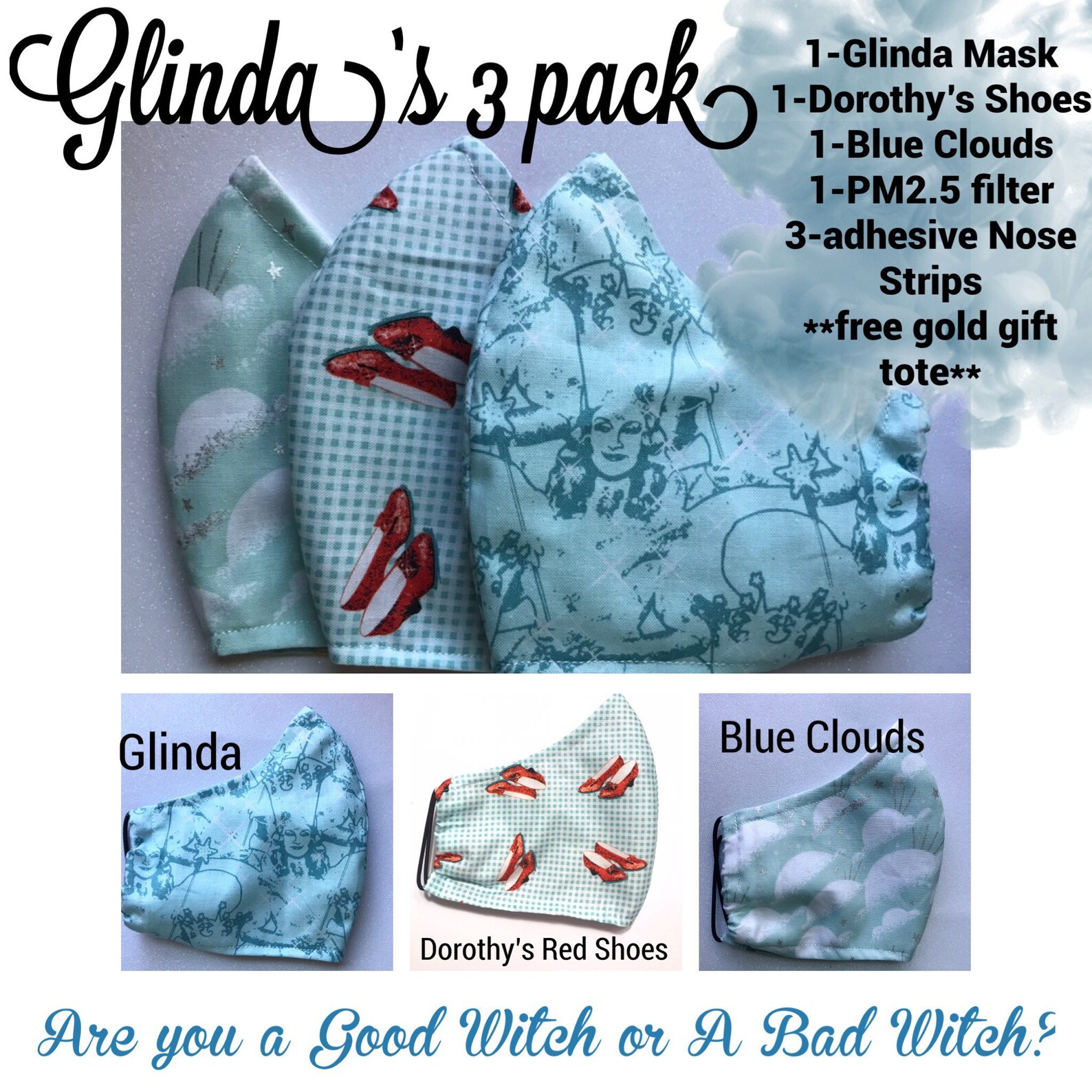 Wizard of Oz Face Mask W/ Filter Pockets Toto Villians - Etsy