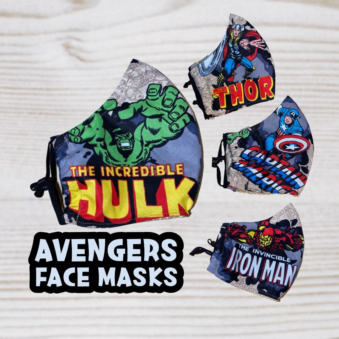 Avengers Face Masks Breathable Full Coverage Masks in Adult & - Etsy