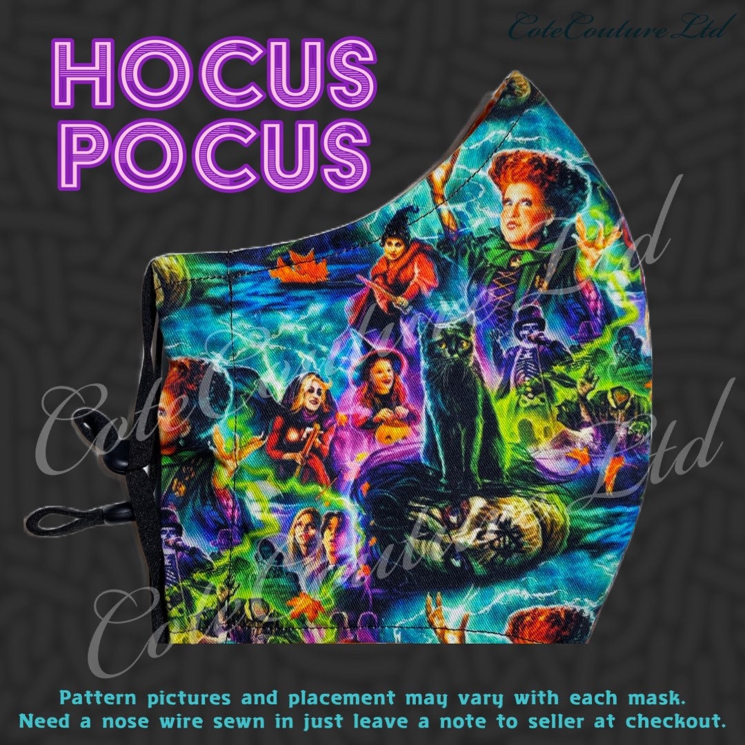 Hocus Pocus Face Mask Adult and Kid Sizes Custom Printed - Etsy