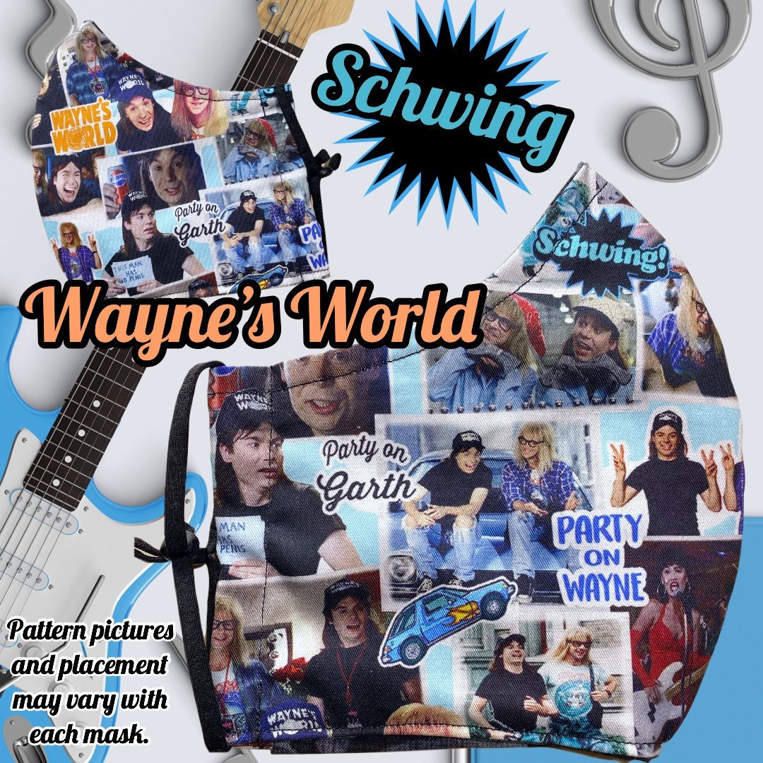 Waynes World Face Masks, Various Prints Available, Adult and Youth ...