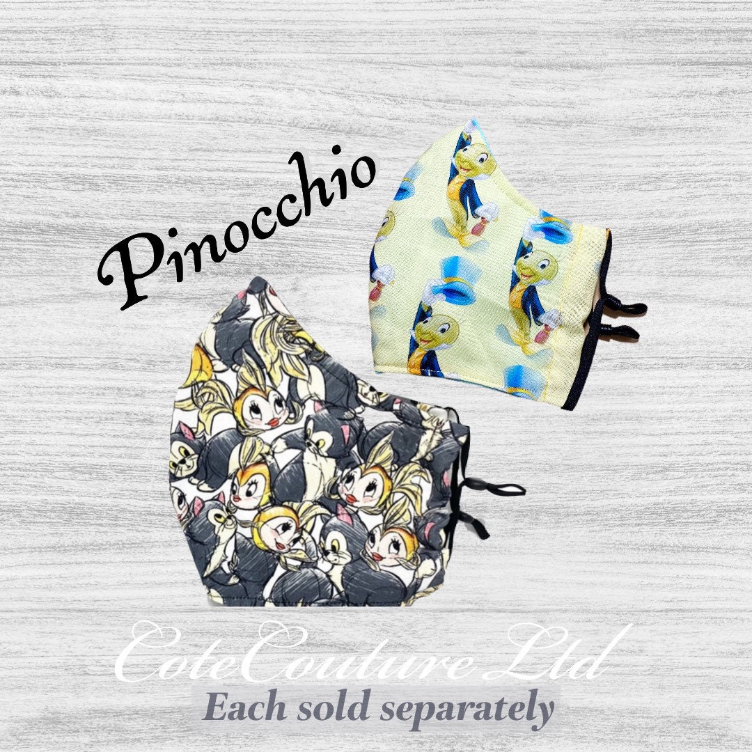 Pinocchio Face Masks Figaro & Cleo, Multiple Choices, Adult and Youth ...