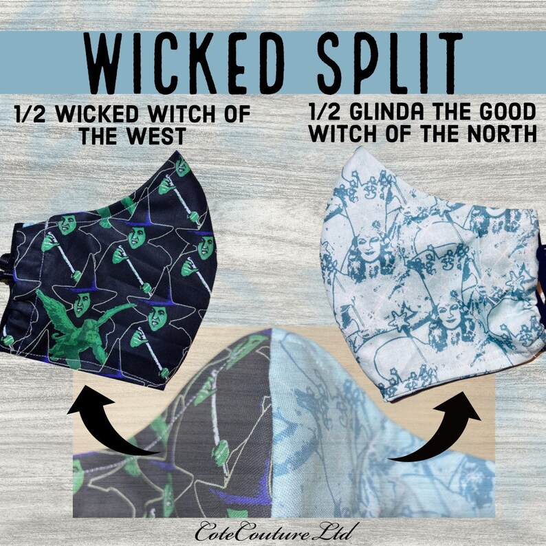 Wizard of Oz Face Mask W/ Filter Pockets Toto Villians | Etsy