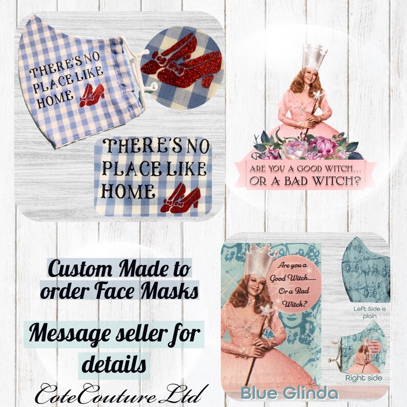 Wizard of Oz Face Masks Ruby Slippers Toto Wicked Witch | Etsy