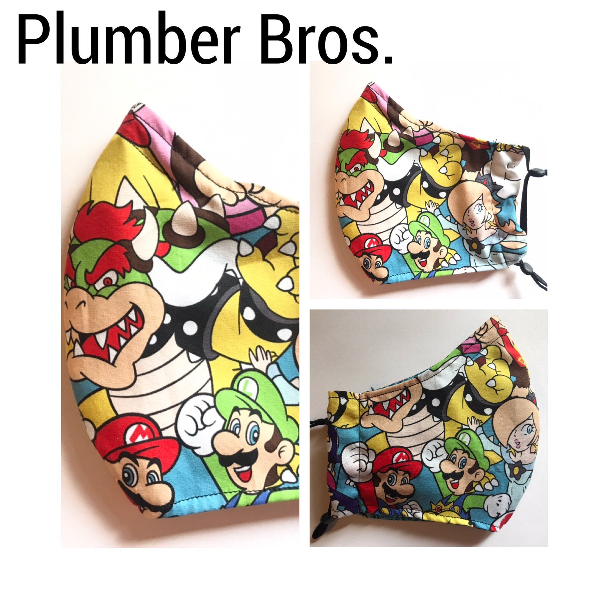 Super Mario Face Mask Sonic Gamers Animes Building - Etsy