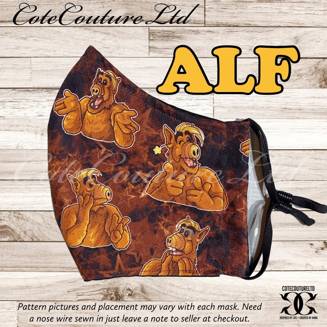 ALF Face Masks Adult and Kid Sizes, Breathable Full Coverage, Reusable ...