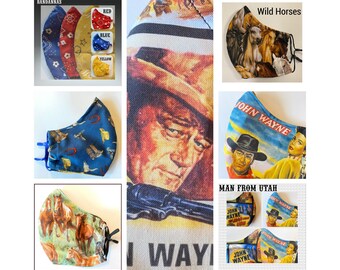Cowboy Western Face Mask - Etsy