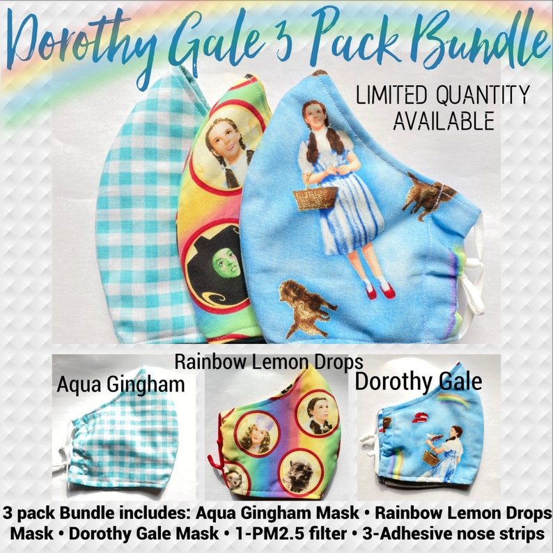 Wizard of Oz Face Masks Dorothy Gale Ruby Slippers Over the | Etsy