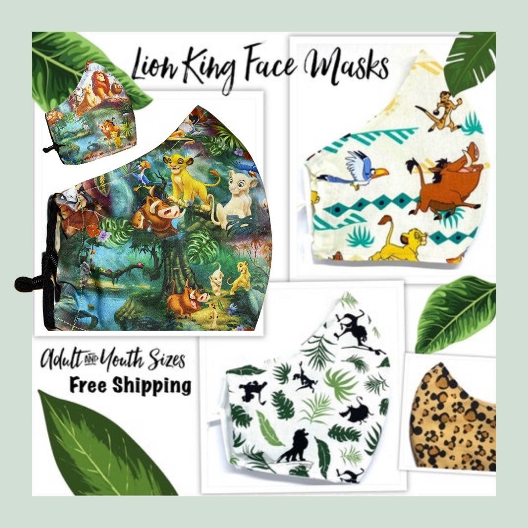 Lion King Face Masks Various Prints to Choose From Adult and | Etsy