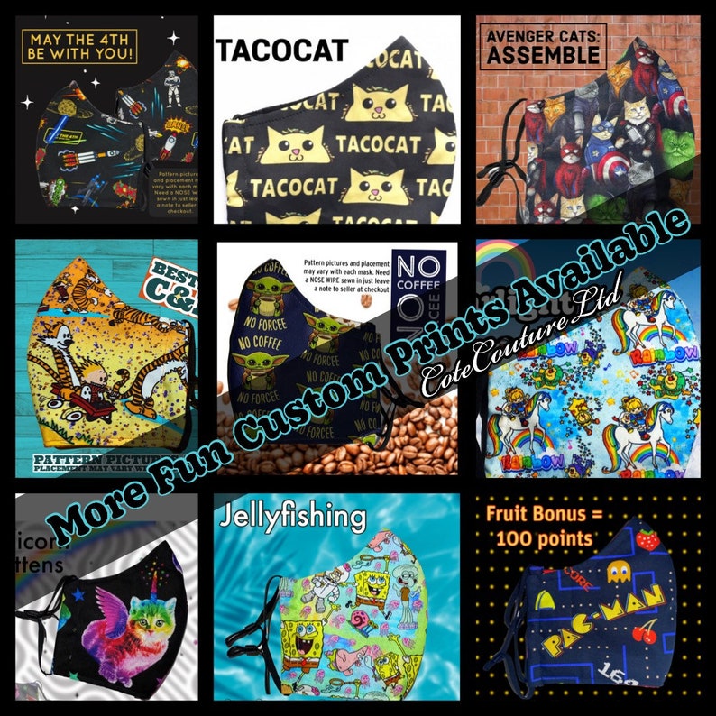 80s and 90s Classic Cartoons Face Masks Various Custom | Etsy