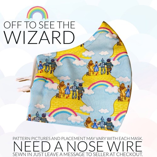Wizard of Oz Face Masks Dorothy Gale Rainbows Wicked Witch - Etsy