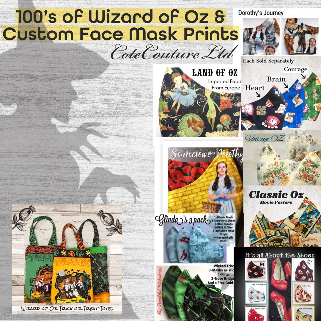 The Wizard of Oz Face Masks Breathable Full Coverage Masks - Etsy