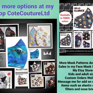 Grateful Dead Face Masks Adult & Youth Sizes Multiple Colors | Etsy