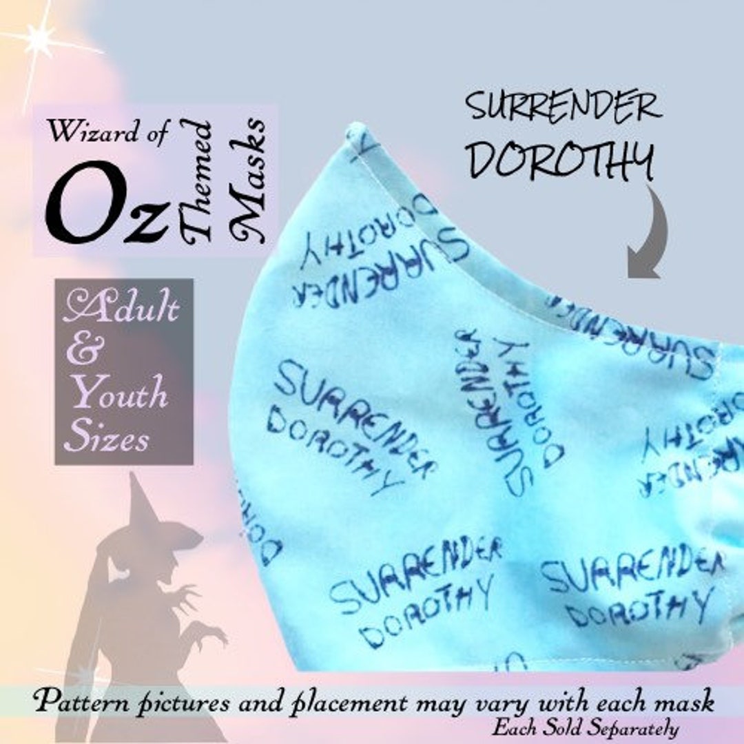 Wizard of Oz Face Masks Dorothy Gale, Ruby Slippers, Over the Rainbow ...