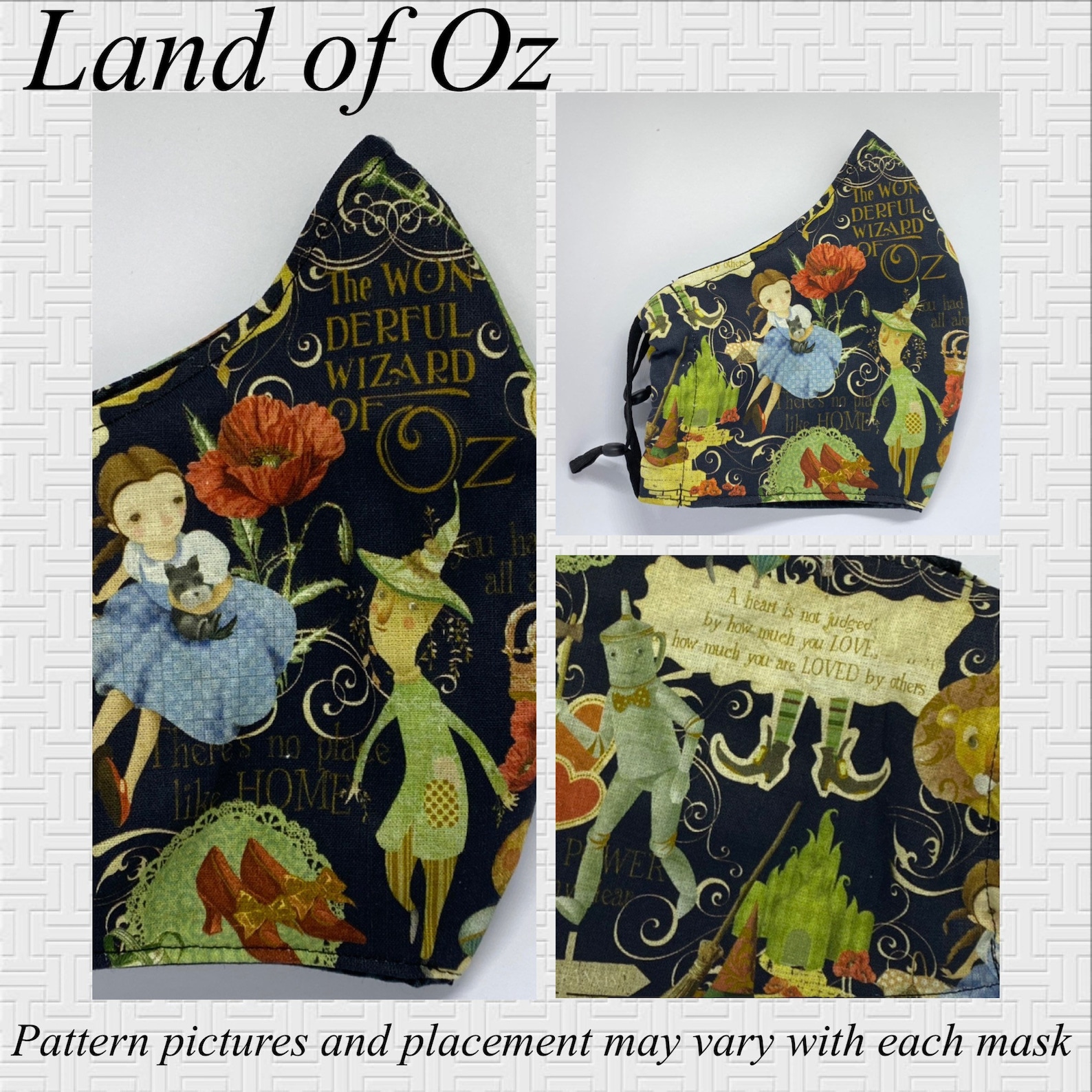 Wizard of Oz Face masks Dorothy Gale Ruby Slippers Over the | Etsy