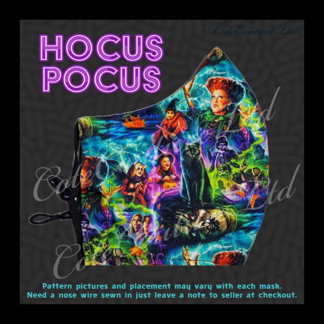 Hocus Pocus Face Mask Adult and Kid Sizes Custom Printed - Etsy
