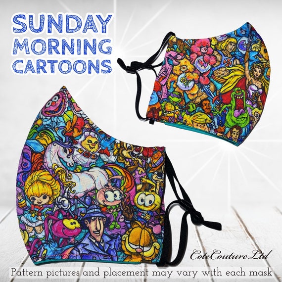 80s and 90s Classic Cartoons Face Masks Various Custom | Etsy