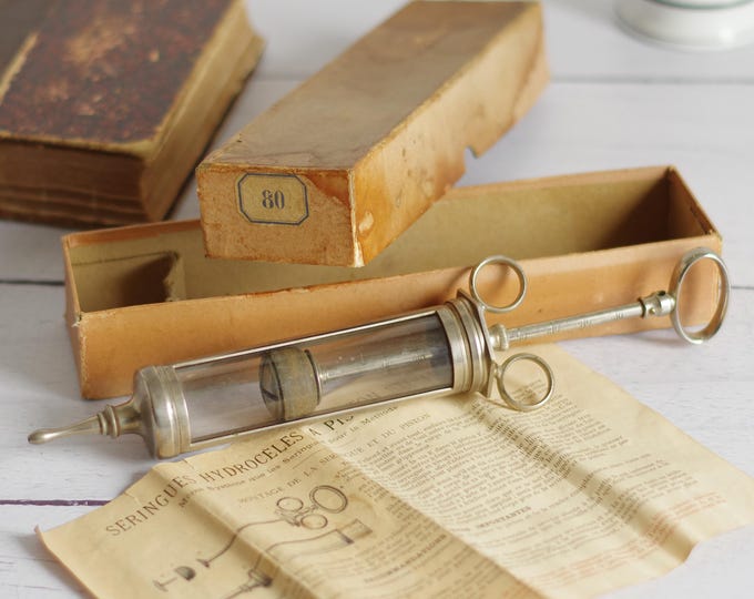 Antique Medical, Syringe With Orginal Box and Instructions for Use ...