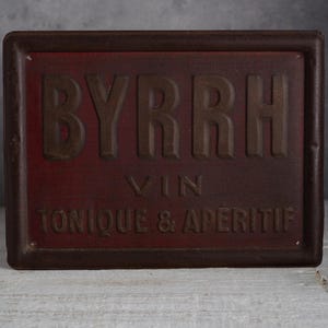 Faded Vintage Byrrh Sign, Retro Alcohol Advertisement, Wine Wall Art ...